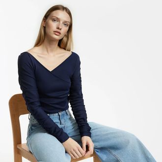 La Redoute Collections Top Col V Manches Longues