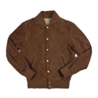 DFour Polyester Bomberjacke mit Wildleder-Kn&ouml;pfen - - Jackets - Herren - Braun - S