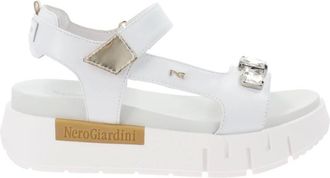 Nero Giardini Femme, Chaussures, Blanc, Taille: 39 EU Sandales en cuir italien