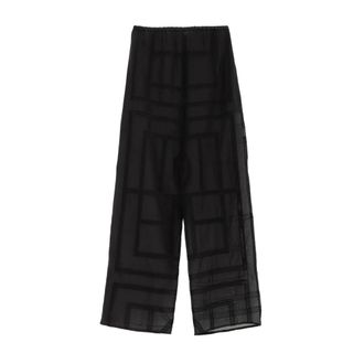 Toteme Femme, Pantalons, Noir, Taille: 38 FR Pantalon de Salon Monogramme au Crochet