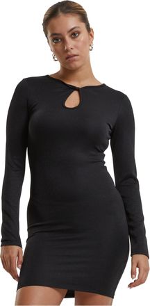 Urban Classics Womens TB6995-Ladies Glitter Longsleeve Dress, Black, 3XL