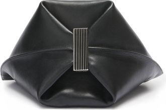 The Attico Womens The Scoop Bag Black Calf Leather Shoulder