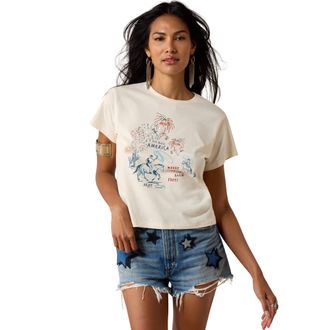 Ariat Womens Fireworks T-Shirt in Natural, Size X-Large, by Ariat