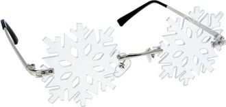 IFUNDOM Lunettes de Soleil sans Monture Flocon de Neige Argent&eacute;es, Accessoire Photo Original pour F&ecirc;tes de No&euml;l, Carnaval et Bals Masqu&eacute;s, Unisexe, Taille Ada