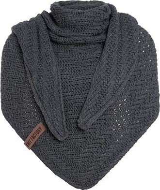 Knit Factory Sally Ch&acirc;le Tricot&eacute; - Foulard Triangle - Foulard femme pour lhiver - &Eacute;charpe Femme - Ch&acirc;le Femme - 100% Fabriqu&eacute; en Europe - Anthracite - 220x85 cm