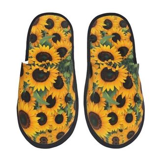 Generic Fourrure Pantoufles Tournesols 7 Doux Accueil Pantoufles Chaud Chaussons Pour Voyage Homme Spa M