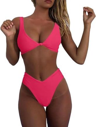 Generic Ensemble bikini sexy et &eacute;l&eacute;gant - Deux pi&egrave;ces - Triangle - Col en V - Maillot de bain push-up - Maillot de bain - Maillot de bain incurv&eacute; - Haut de bi