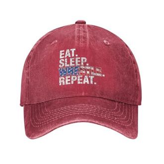 Generic Manger, Dormir, Lutter, R&eacute;p&eacute;ter La Lutte Homme Femme Snapback Cap Confortable Casquette De Baseball Anti UV Chapeau De Cowboy pour Golf Sport Randonn&eacute;