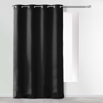 Douceur d'Int&eacute;rieur Absolu &Ouml;senvorhang, Mikrofaser, einfarbig, Polyester, Polyester, Schwarz, 280 x 140 cm