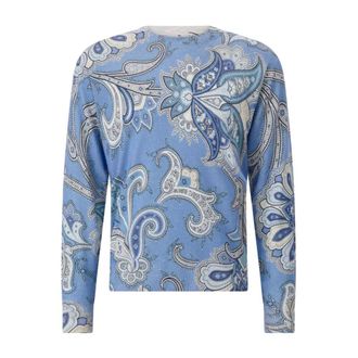 Etro Homme, Pulls, Bleu, Taille: XL Pull léger de luxe Paisley