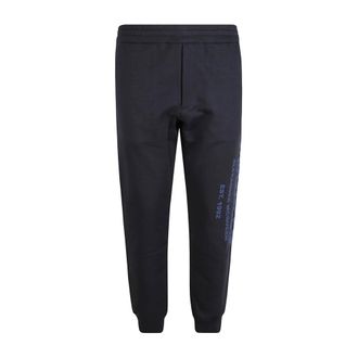 Alexander McQueen Blaue Logo Baumwoll-Sweatpants - - Trousers - Herren - Blau - S