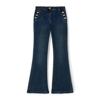 Motivi Flare Jeans mit Knopfmuster - - Jeans - Damen - Blau - 2XS