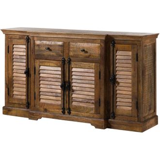 Massivmoebel24 Sideboard Mango 160x45x90 dunkelbraun ge&ouml;lt rodez 121