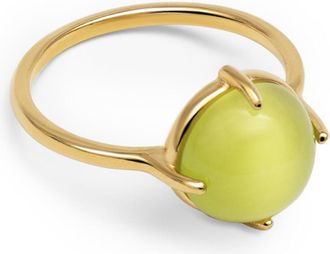 Singularu Celebrate Ring Gr&uuml;n. Messing mit 18 Kt Vergoldeter Beschichtung und Zirkonia. Schmuck f&uuml;r Damen. Gr&ouml;&szlig;e 10