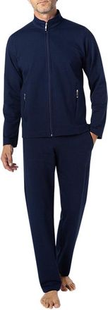 Novila Herren Hausanzug blau Baumwolle & Mix unifarben