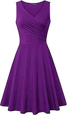 Generic Robes amincissantes pour femmes, robe d&eacute;contract&eacute;e &agrave; imprim&eacute; floral pour lext&eacute;rieur, la maison, &agrave; manches courtes, t-shirt mince, col en V fronc&eacute;, min