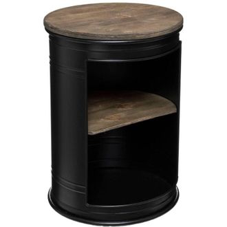 Atmosphera Atmosphera - Table d appoint Diego m&eacute;tal noir D33,5cm cr&eacute;ateur dint&eacute;rieur