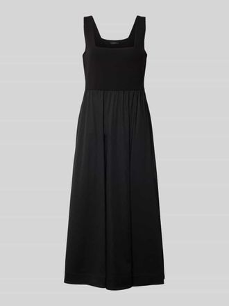 Comma Midikleid mit Karree-Ausschnitt und Eingrifftaschen