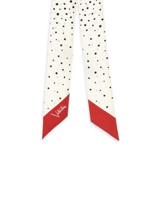 Valentino Garavani Womens Scarf Twill Little Stars Starry Silk Vanilla-Black-Red-Vanilla Vanilla/black/red/vanilla Scarfs