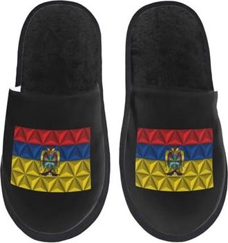 Generic Pantoufles En Peluche Drapeau &Eacute;quatorien &Agrave; Effet Polygonal Chaussons Confort Chauds Chaussures Pour Unisex Homme Ext&eacute;rieur M