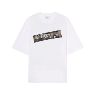 Off-white Homme, Tops, Blanc, Taille: XS Flannel Diagonal Skate Logo Tee