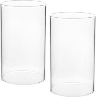 BESPORTBLE Kerzenschirm Aus Glas: 2 Zylindrische Kerzenschirme Aus Glas Hoher Klarer Schirm Für Tischdekoration Hochzeit Heimdekoration 7 X 15 cm