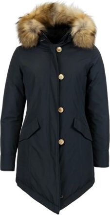 Woolrich Femme, Manteaux, Bleu, Taille: 38 FR Parka Arctique en Raton Laveur