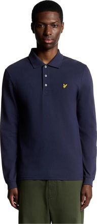 Lyle & Scott Poloshirt f&uuml;r Herren, Mit Markenzeichen, Lang&auml;rmlig (Dunkles Marineblau)