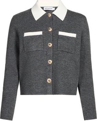 Self Portrait Cardigan en laine m&eacute;lang&eacute;e