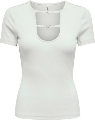 Only Only, Femme, Tops, Beige, Taille: 40 FR T-shirt &agrave; manches courtes en coton