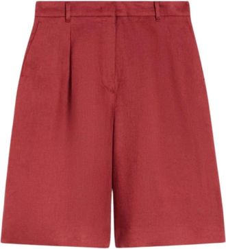 Max Mara Femme, Shorts, Brun, Taille: 40 FR Long Linen Canvas Bermuda Shorts