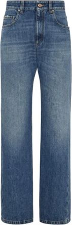 Brunello Cucinelli Femme, Jeans, Bleu, Taille: 38 FR Jean Bleu Taille Haute avec Braguette à Boutons