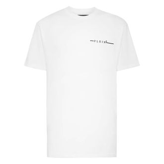 Philipp Plein Homme, Tops, Blanc, Taille: 2XL T-Shirt Col Rond