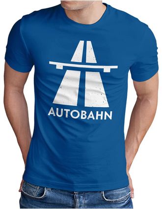 OM3 Autobahn T-Shirt - Herren - Automotive Auto - Royal Blau, 3XL