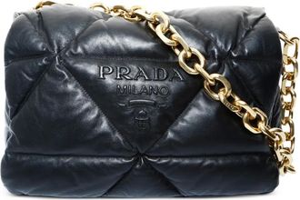 Prada 2000s logo padded shoulder bag - Schwarz