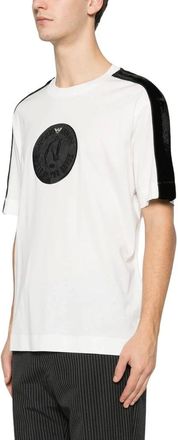 Emporio Armani Homme, Tops, Blanc, Taille: 2XL T-shirt avec Bande et &Eacute;cusson Logo
