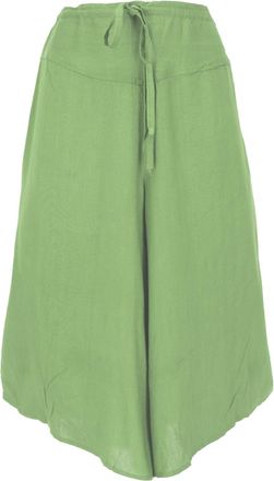Guru Shop Palazzohose, 7/8 Hosenrock, Boho Schlaghose, Sommerhose - Gr&uuml;n, Damen, Synthetisch, Size:L/XL