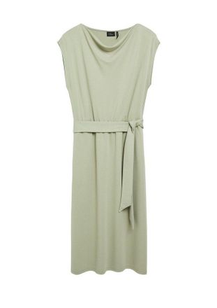 s.Oliver Minikleid Kleid Kurzes Kleid mit Wasserfall-Ausschnitt und Bindeg&uuml;rtel