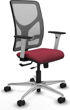 Piqueras y Crespo Programmierstuhl mit Armlehnen in Wei&szlig; und Schwarz, h&ouml;henverstellbare Lendenwirbelst&uuml;tze, ausgestattet mit Syncro/Traslack und Schneideschaum, Grau/Gr