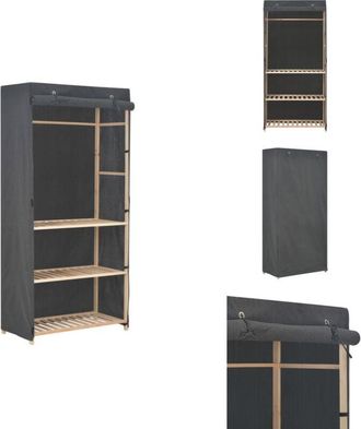 vidaXL Garde-robe à 3 niveaux Gris 79 x 40 x 170 cm Tissu - Armoire - Placard - Rangements - Meuble De Rangement - Dressing