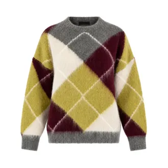 SOLOTRE Argyle-Pullover mit Rautenmuster - - Knitwear - Damen - Mehrfarbig - M