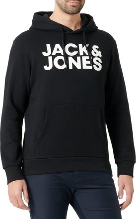 Jack & Jones Herren JCORETAIL Sweat Hood NOV LTN Kapuzenpullover, Schwarz, L