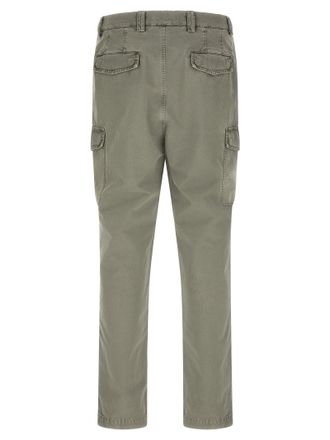 Brunello Cucinelli Garment-Dyed Cotton Cargo Pants - Green