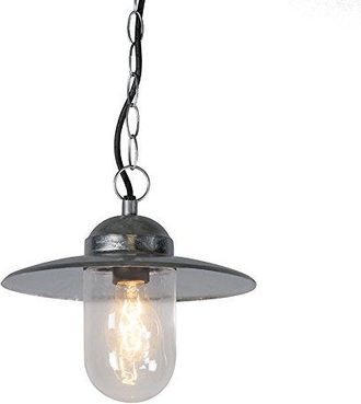 QAZQA Munich - Suspension - 1 lumi&egrave;re - &Oslash; 260 mm - Gris - Rustique, R&eacute;tro - &eacute;clairage ext&eacute;rieur - Salon I Chambre I Cuisine I Salle &agrave; manger