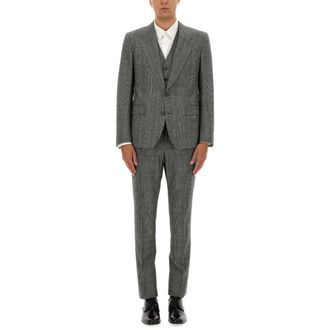 Dolce & Gabbana Anzug aus Schurwolle mit Einreiher - - Suits - Herren - Grau - L
