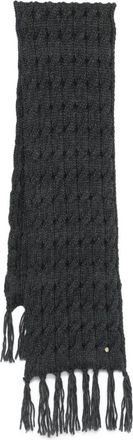 Coccinelle écharpe en maille torsadée à franges - Noir