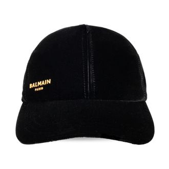 Balmain Femme, Accessoires, Noir, Taille: ONE Size Casquette en velours Paris