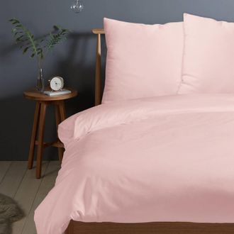 Pizuna 400 Fadenzahl aus Baumwolle Bettwäsche Helles Rosa, 100% Langstaple Baumwolle Bettbezug und Kissenbezug, 100% Baumwolle Mako Satin 3-Teilig Bettwäsche