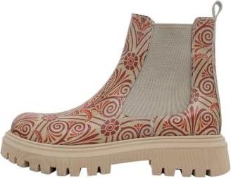 Dogo Femme Cuir Vegan Multicolore Bottes Longues - Majestic Gold Motif