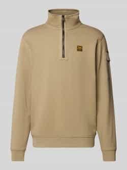 PME Legend Regular Fit Sweatshirt Baumwoll-Mix mit Troyer-Kragen